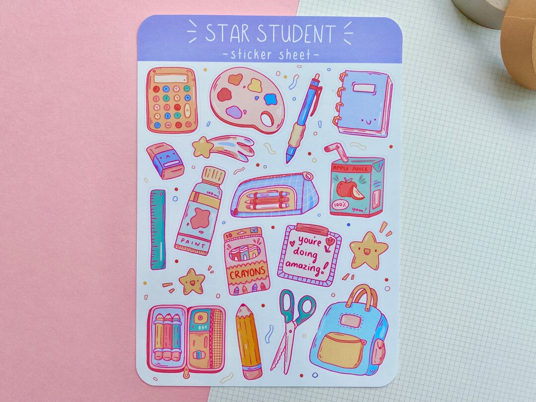 Star Student Sticker Sheet Planner & Journal Stickers - Etsy