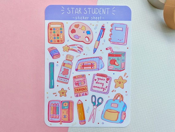 Star Student Sticker Sheet Planner & Bullet Journal Stickers - Etsy