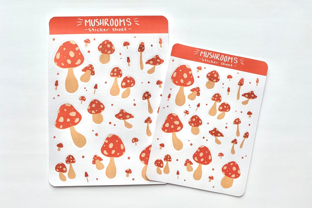 Mushrooms Sticker Sheet TWO SIZES Planner & Journal Stickers - Etsy