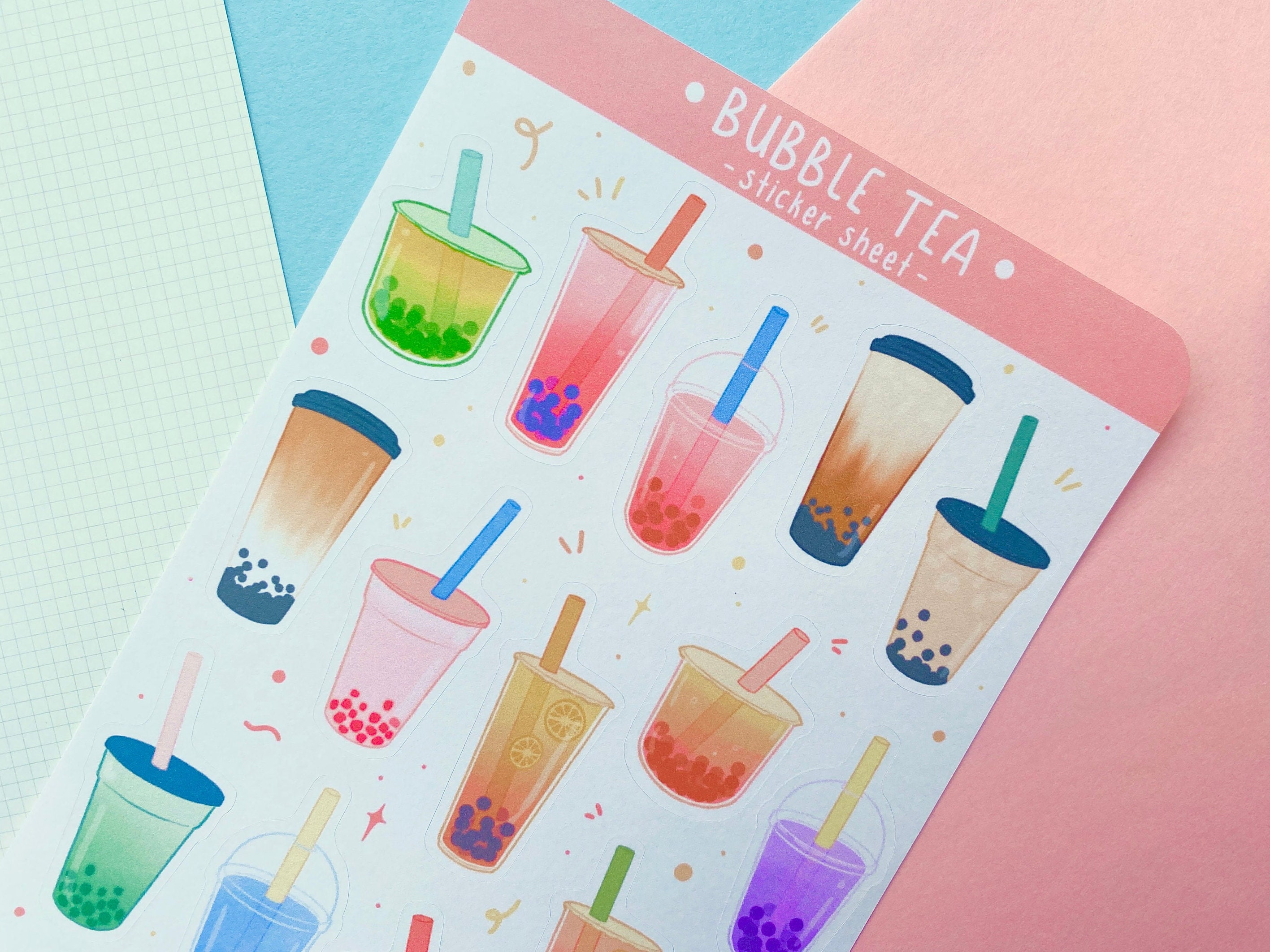 Bubble / Boba Tea Sticker Sheet Planner & Bullet Journal - Etsy
