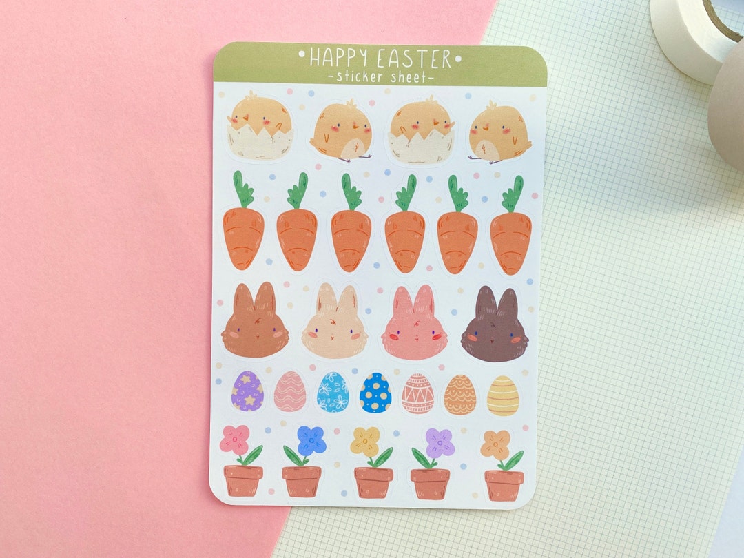 Happy Easter Sticker Sheet Planner & Journal Stickers - Etsy