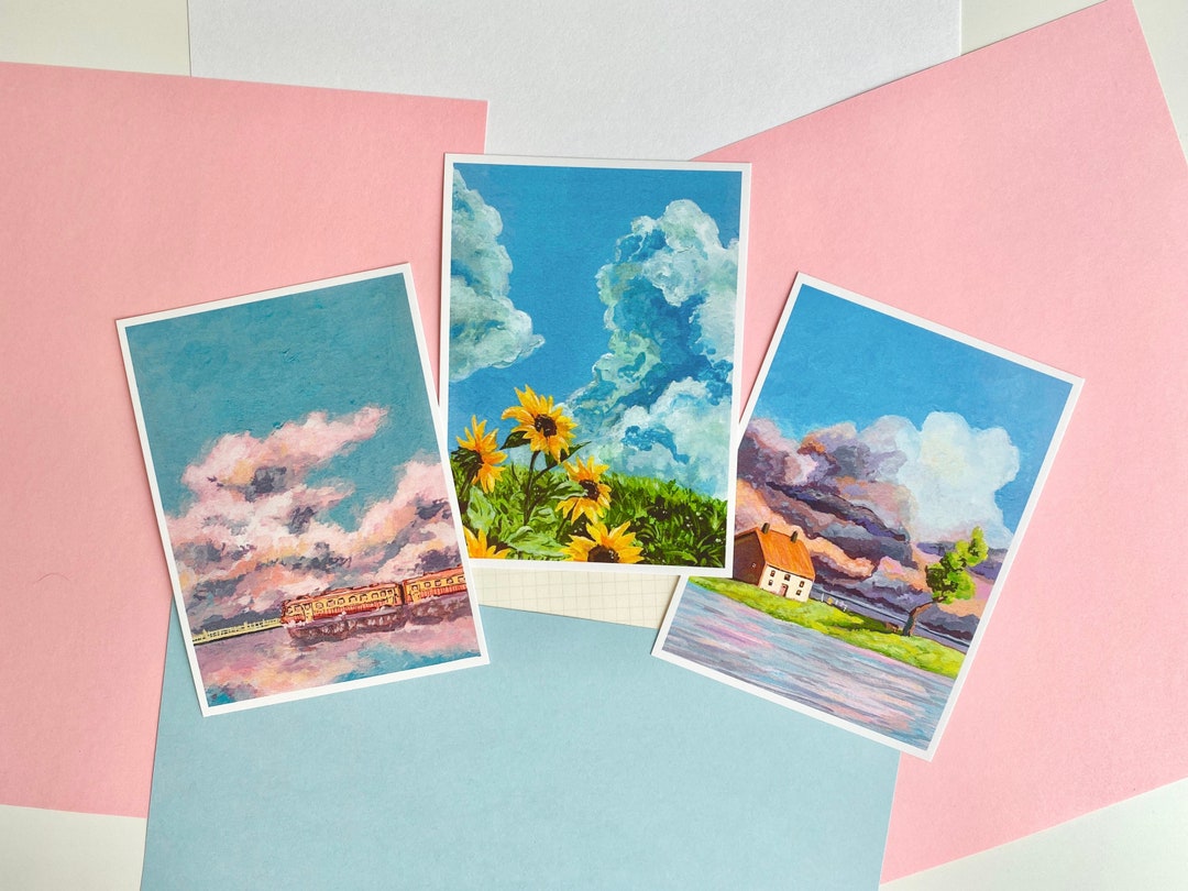 Gouache Scenery Art Prints - Set of 3 (NEW VERSION) - Etsy