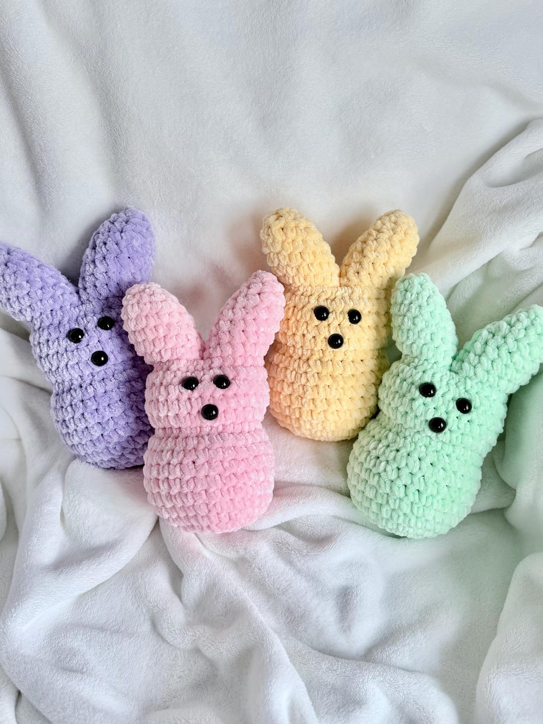 Crochet Peep Bunny Stuffy | Peep Bunny Crochet Lovey Snuggler | Peep ...