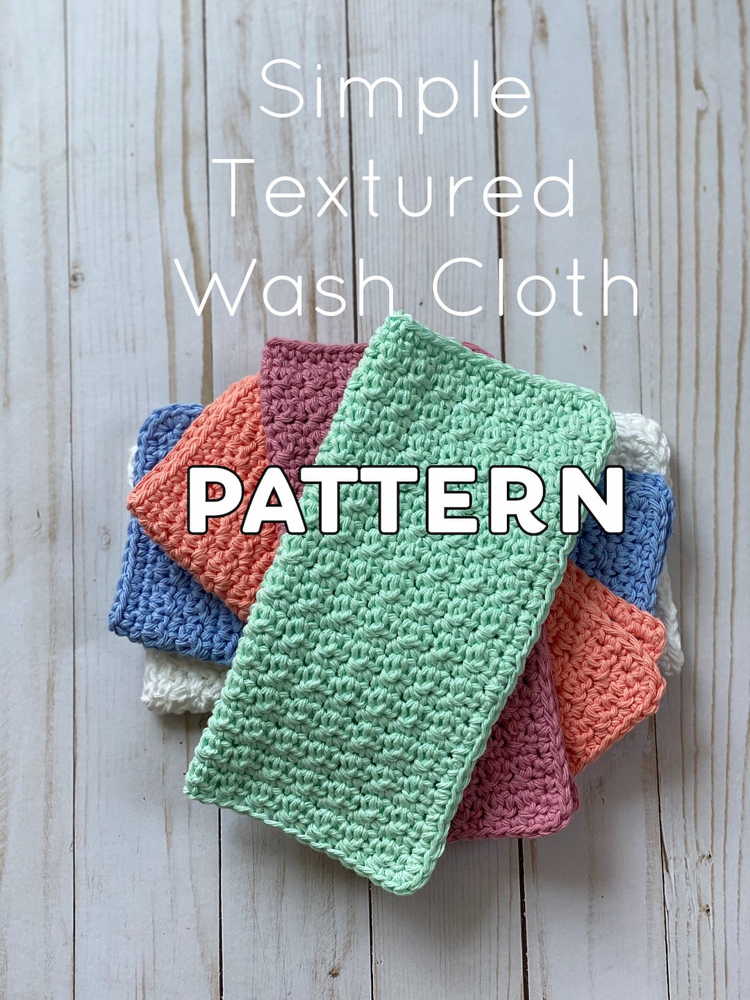 PATTERN | Crochet Wash Cloth Pattern | Textured Wash Cloth Pattern ...