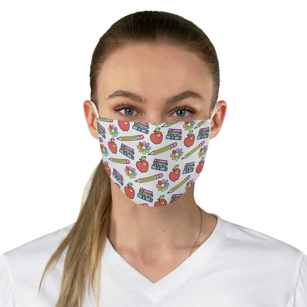 Back to School Teacher Fabric Face Mask - Etsy