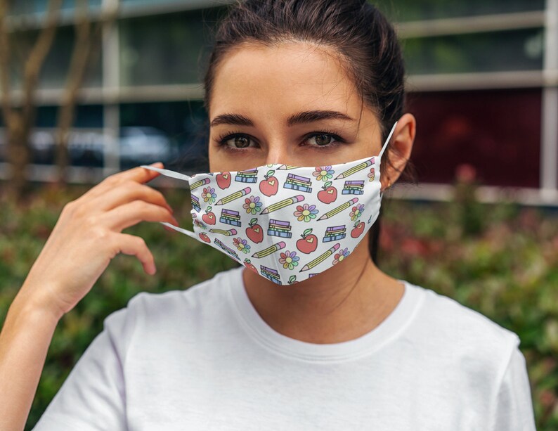 Back to School Teacher Fabric Face Mask - Etsy
