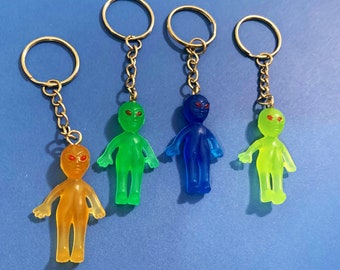 Alien Keychains Charm Glow in the Dark - Etsy