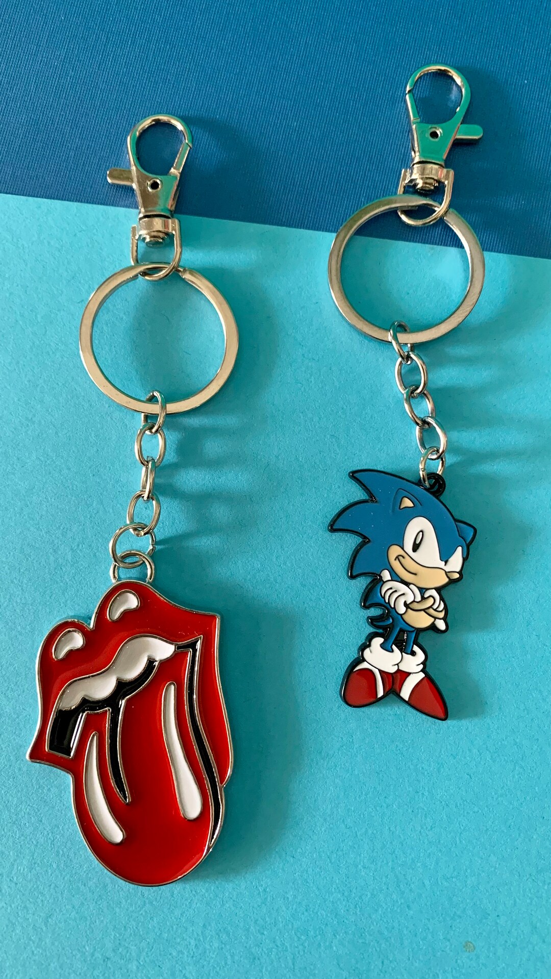 Enamel Sonic the Hedgehog or Red Tongue/lips Keychain W/swivel - Etsy