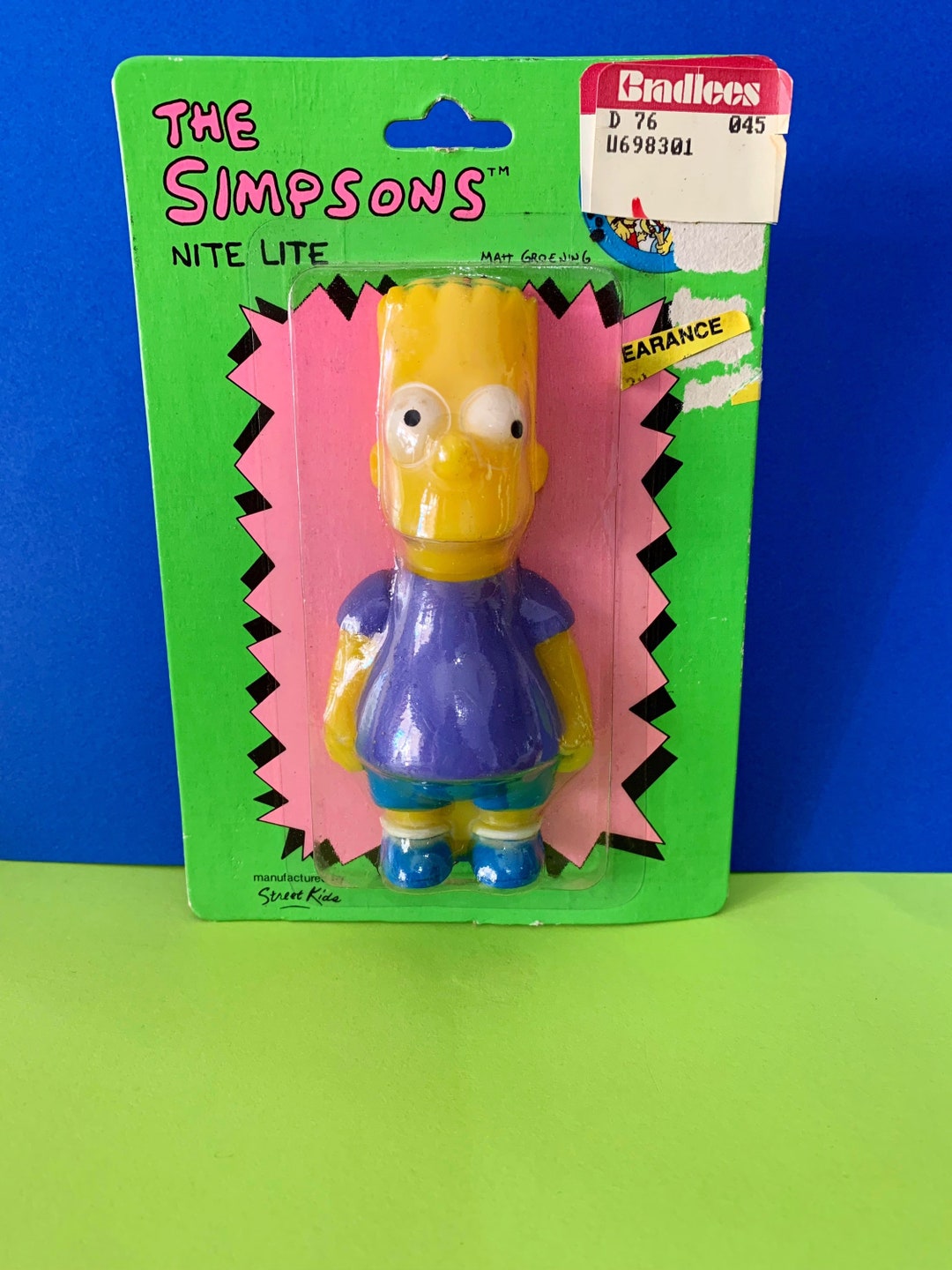 Sealed Vintage Bart Simpson Nite Lite 1990 Purple Shirt Blue Pants ...