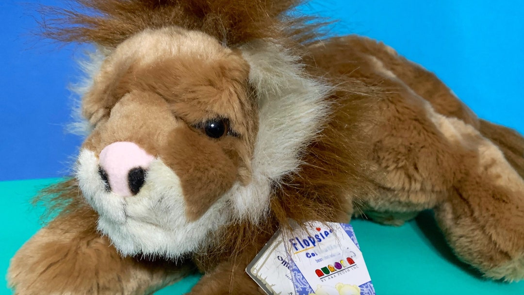 Vintage Flopsies White Tiger Bean Bag A&A Plush Stuffed Animal /or Lion ...