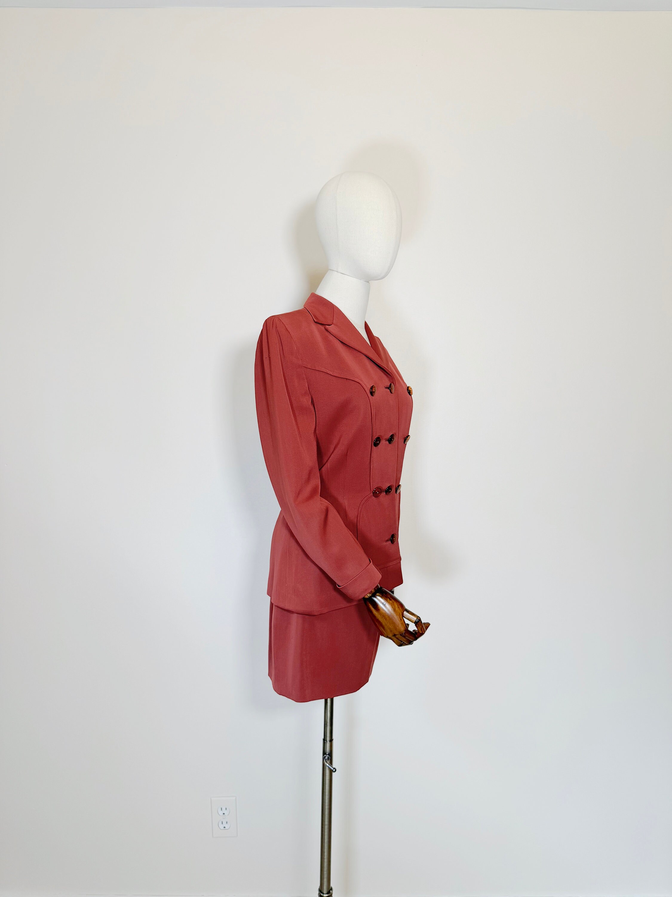 1940s Rust Tailored Jacket Set Suit Skirt Set Forties 40s 50s True ...