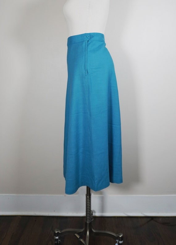 Aqua Blue Early 1950s / Late 1940s A Line Skirt - 40s… - Gem