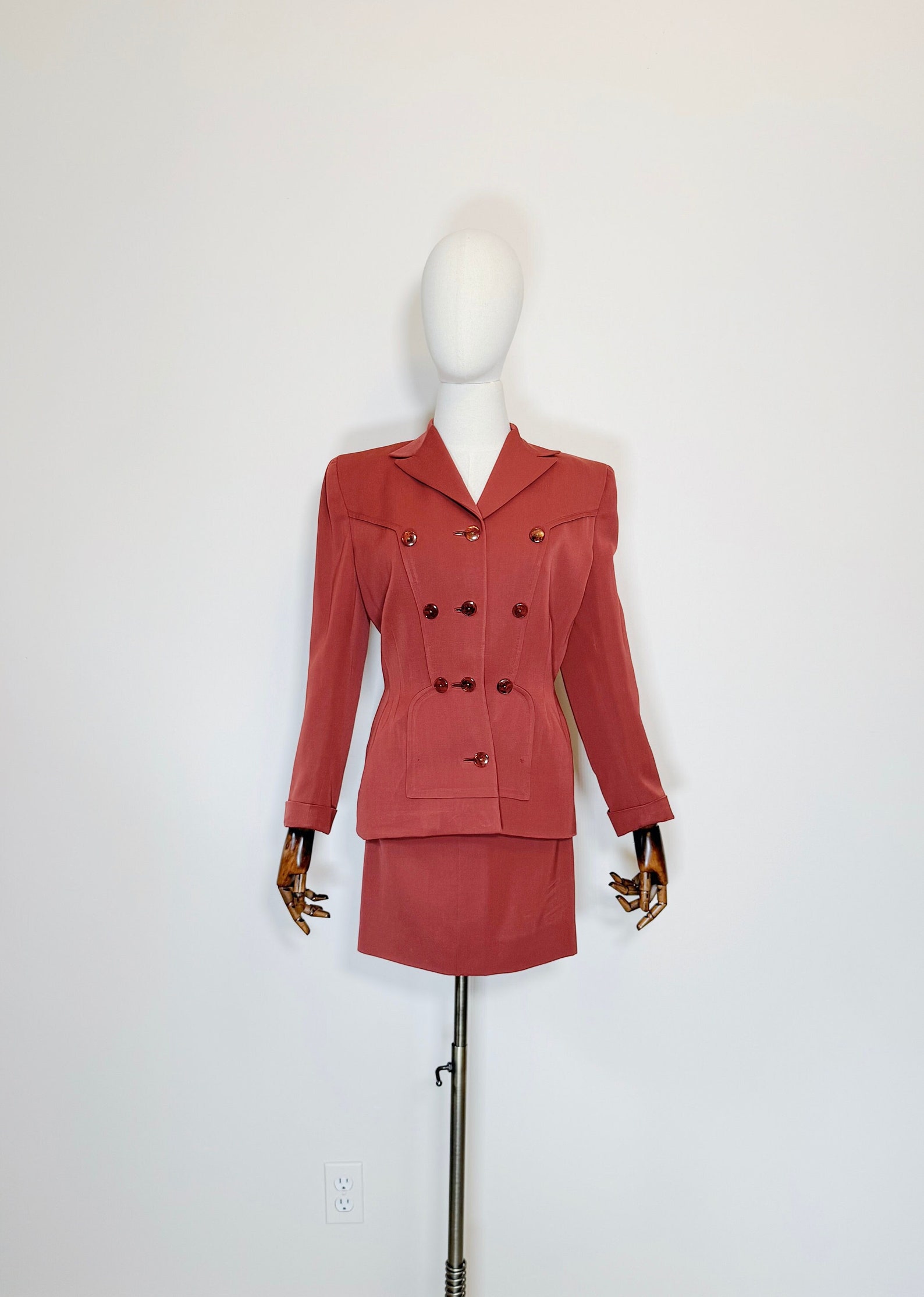 1940s Rust Tailored Jacket Set Suit Skirt Set Forties 40s 50s True ...