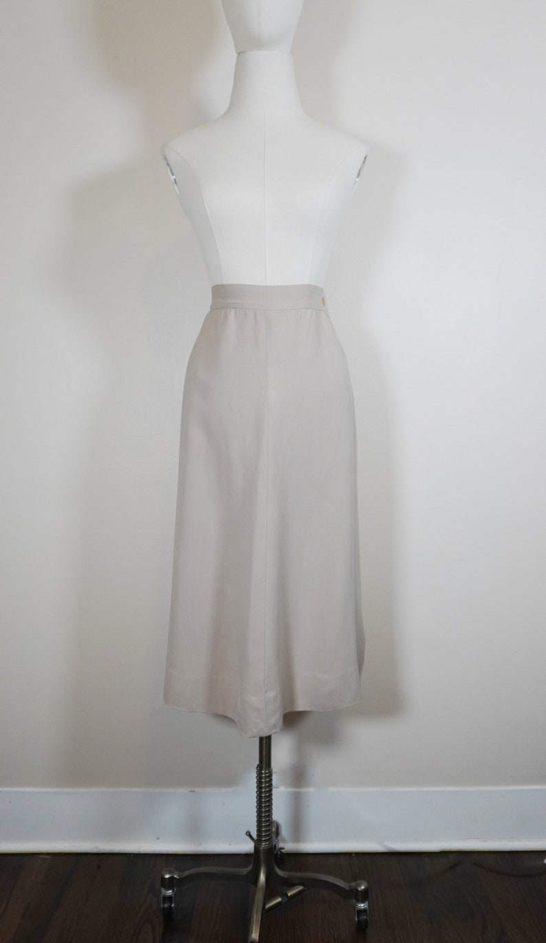Oatmeal Early 1950s / Late 1940s A Line Skirt - 40s 50s Forties Fifties ...