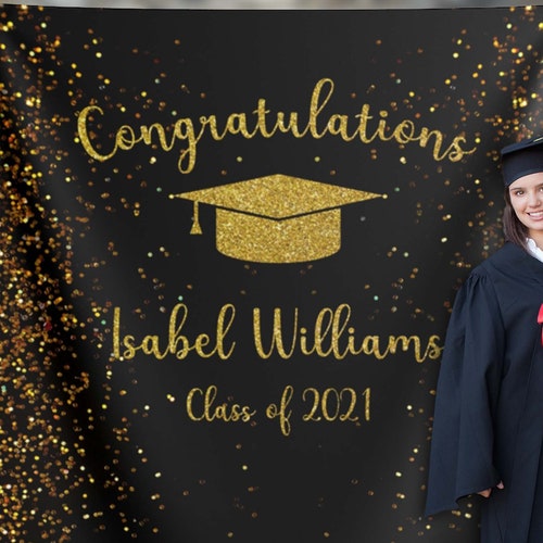 Glitter Graduation Party Backdrop Photo Booth Chalkboard - Etsy