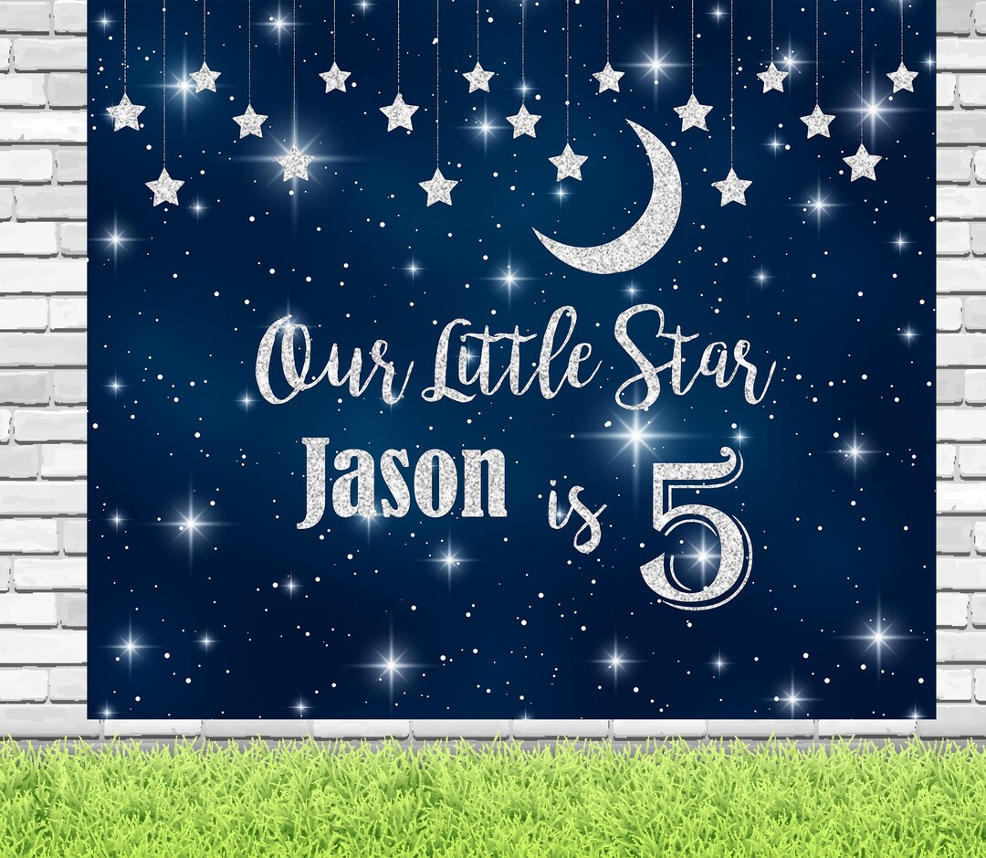 Twinkle Little Star Birthday Backdrop, Custom Kids Party Decor, Any Age ...