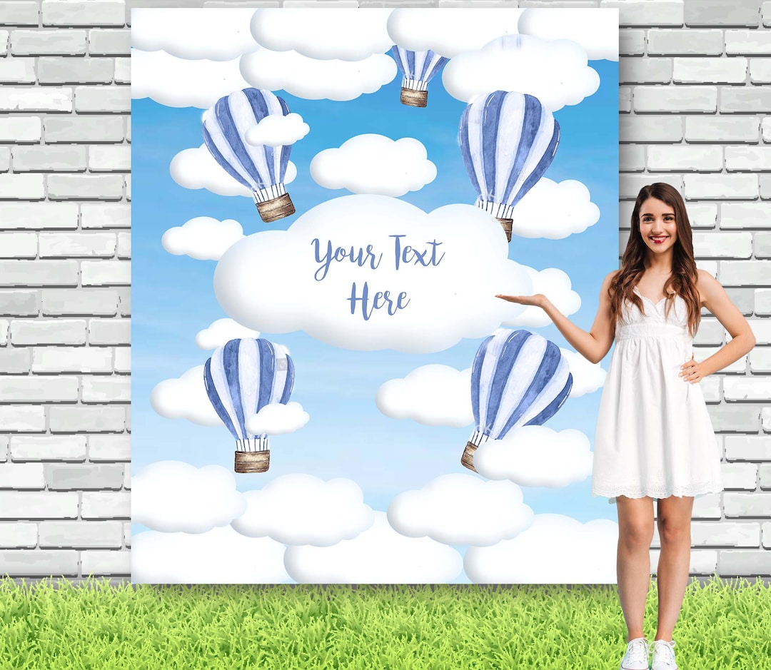 Custom Hot Air Balloon Birthday Party Backdrop, Birthday Backdrop for ...