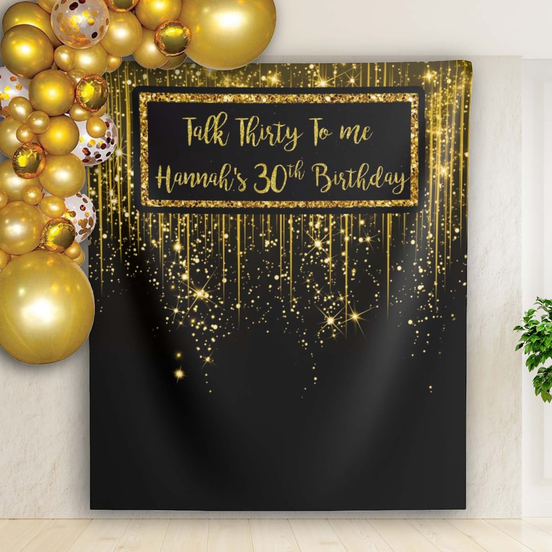 30th Birthday Backdrop Talk Thirty to Me Banner Custom Birthday ...