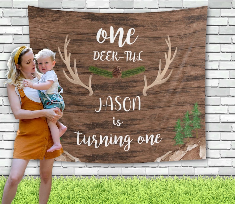 One-deer-ful First Birthday Backdrop/ Woodland First Birthday - Etsy