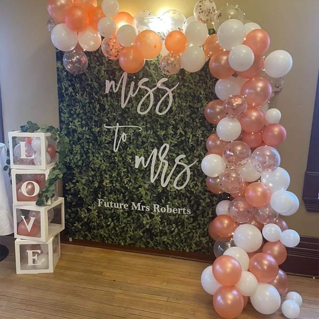 Miss to Mrs Photo Backdrop, Artificial Grass Wall Background, Fabric ...