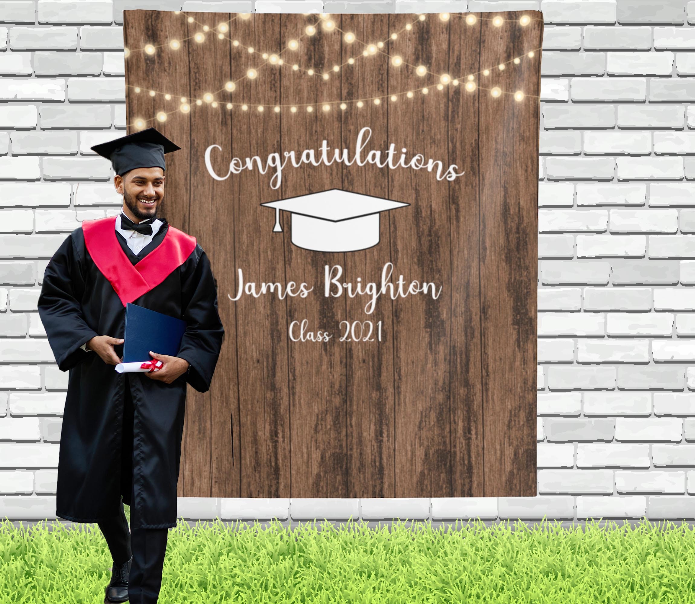 Custom Rustic Grad Cap Light Backdrop Graduation Background - Etsy