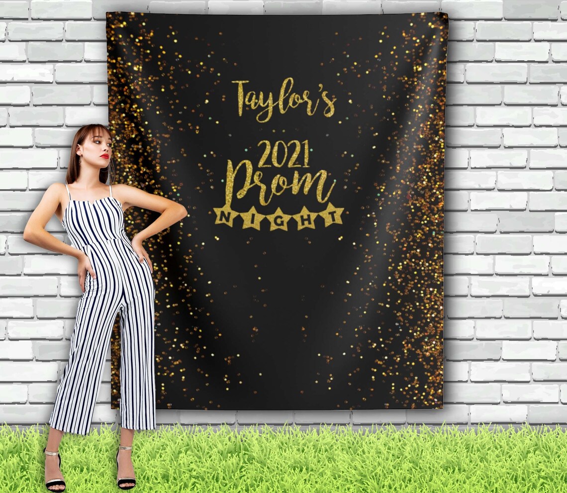Custom Prom Backdrop Prom Decorations Senior Prom Black Gold | Etsy
