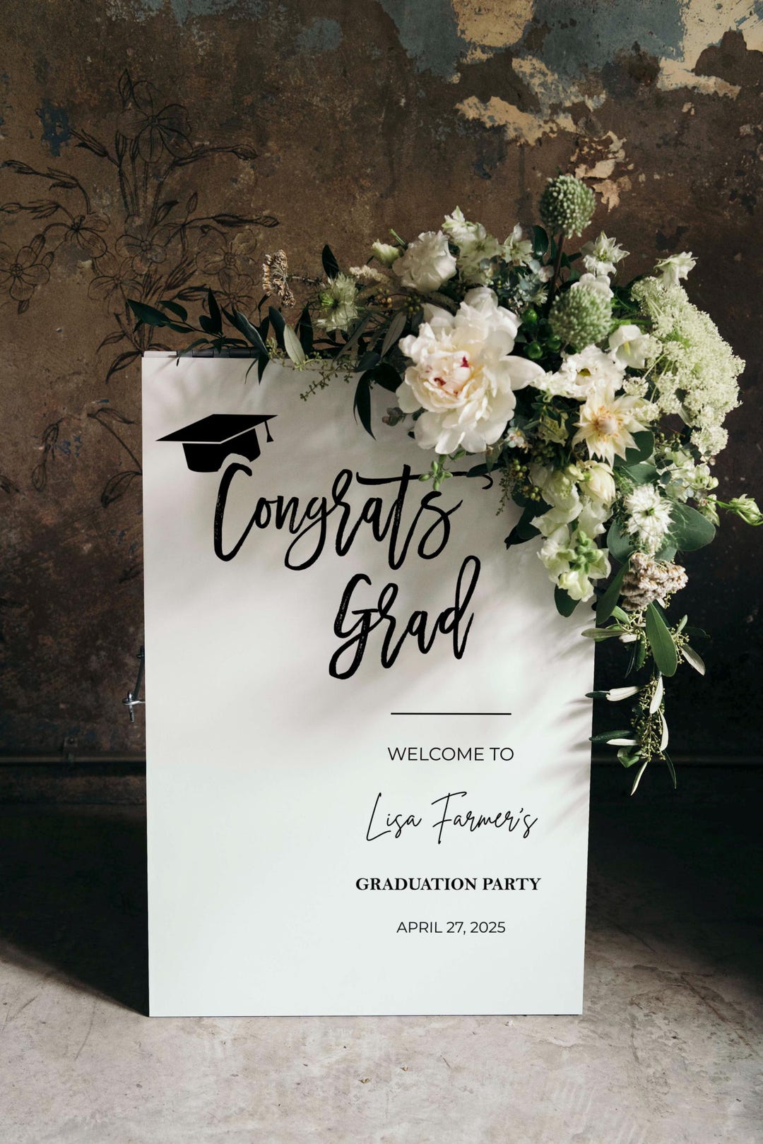 Congrats Grad Welcome Sign Custom School Colors Graduation Party ...