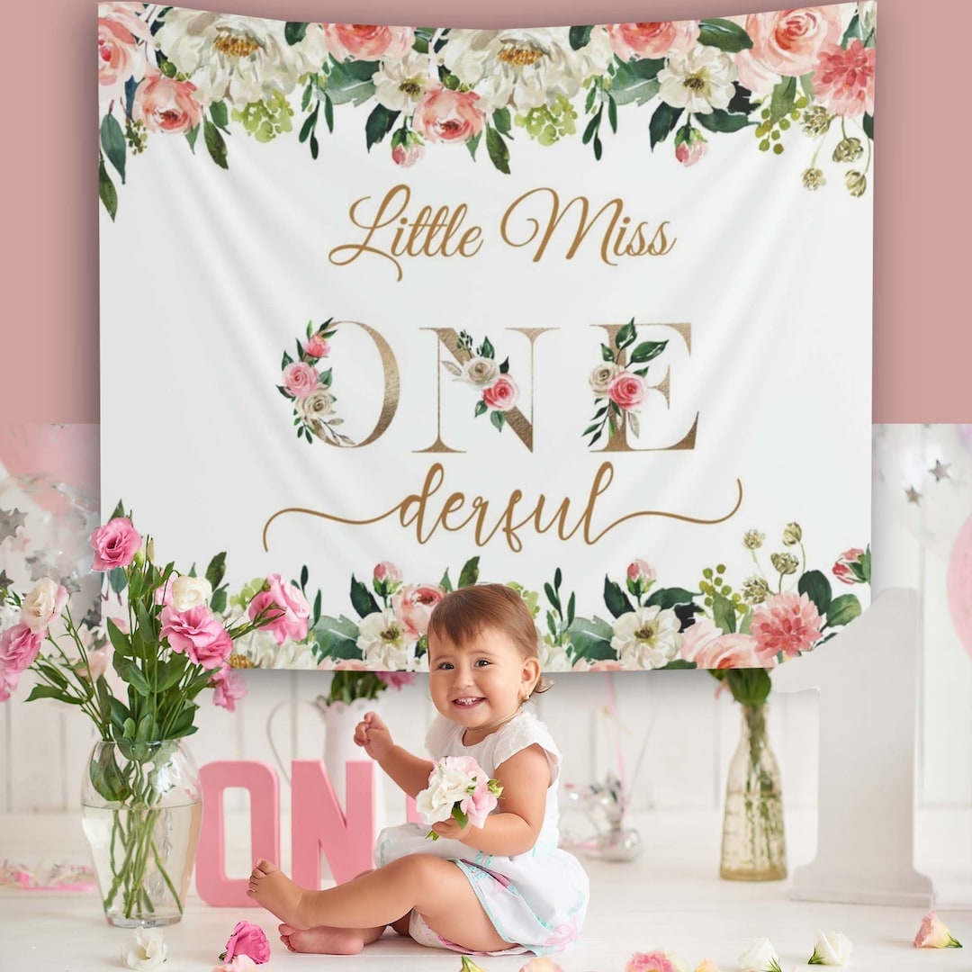 First Birthday Backdrop Onederful Birthday 1st Birthday Little Miss ...