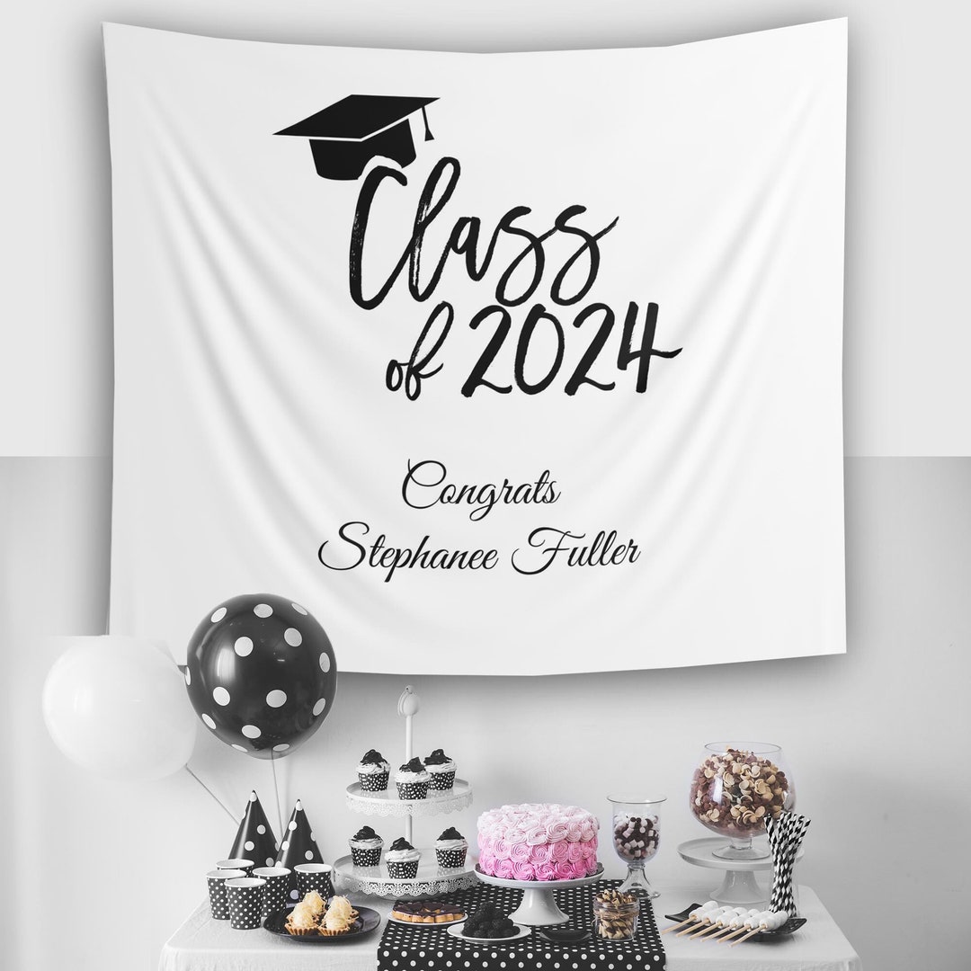 Minimalist Graduation Backdrop Class of 2024 Personalized School Colors ...