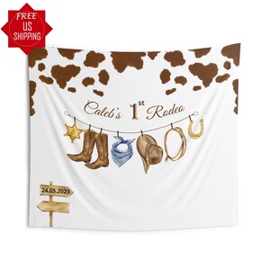Boy First Birthday Backdrop Cowboy Boot Party Decoration 1st Birthday ...