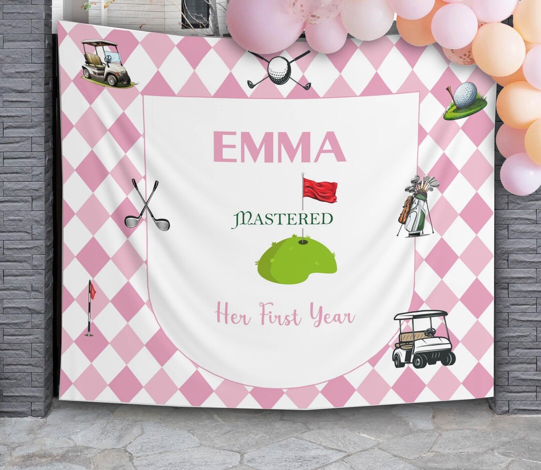 Golf Birthday Backdrop Girl First Birthday Decor Hole in One 1st ...