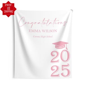 Blush Graduation Party Backdrop Soft Pink Class of 2025 Decor ...