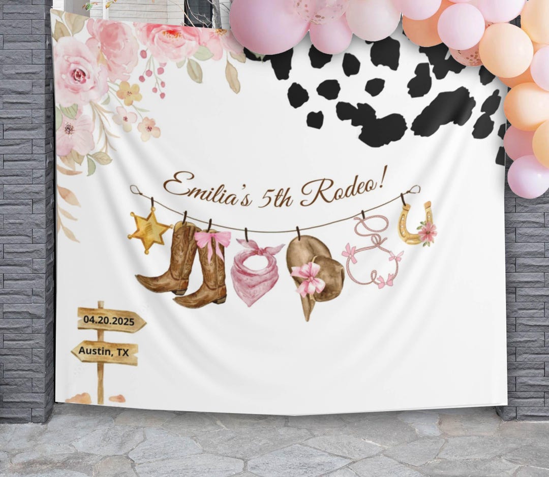 Rodeo Cowgirl Birthday Party Decor Cowboy Party Backdrop Custom Wild ...