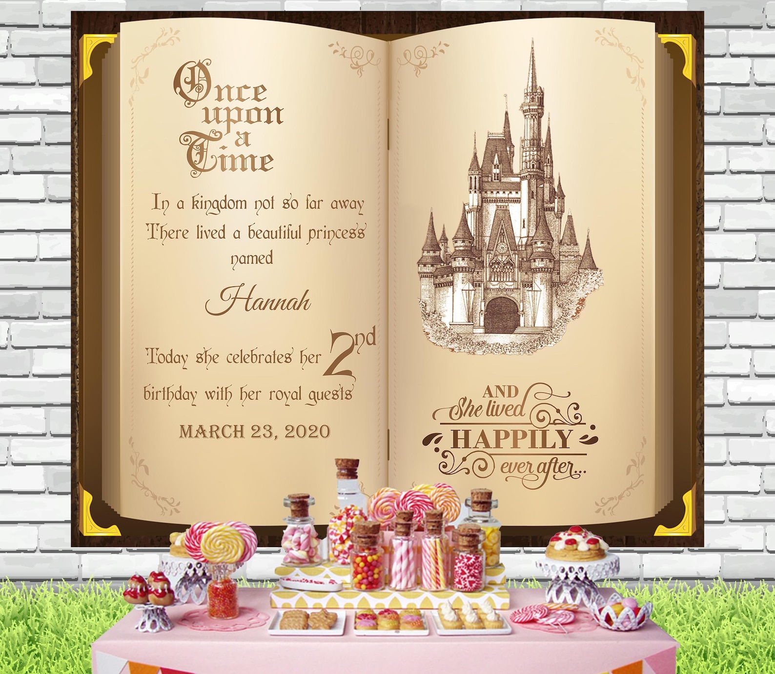 Royal Princess Party Decor Once Upon A Time Storybook Backdrop - Etsy