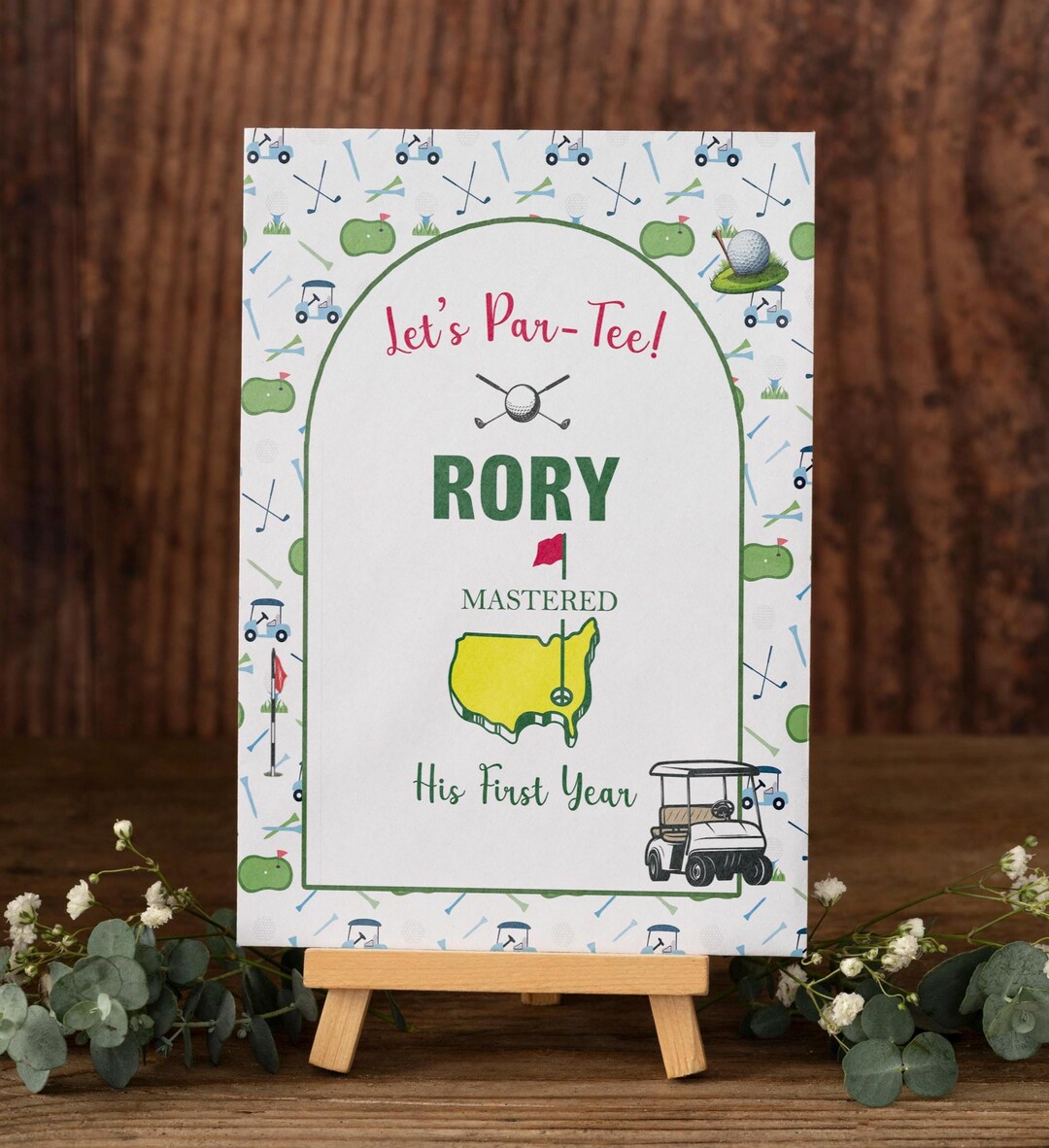 Printed Mastered First Year Birthday Sign, Dark Green 1st Birthday ...