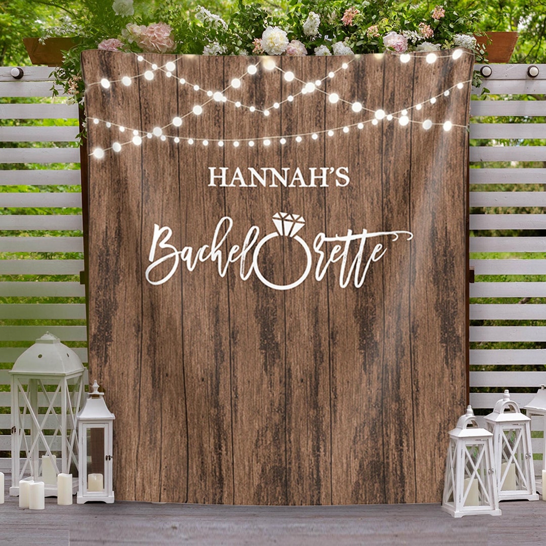 Rustic Bachelorette Photo Backdrop Custom Bach Party Banner Western ...