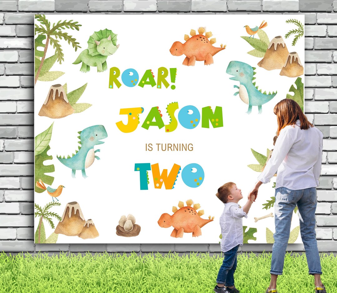 Dinosaur Backdrop Dinosaur Photo Backdrop Dinosaur Birthday Backdrop ...