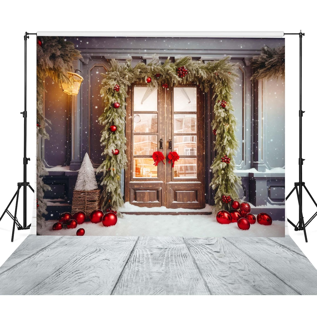 Rustic Christmas Photo Backdrop Family Xmas Photo Prop Holiday Home ...