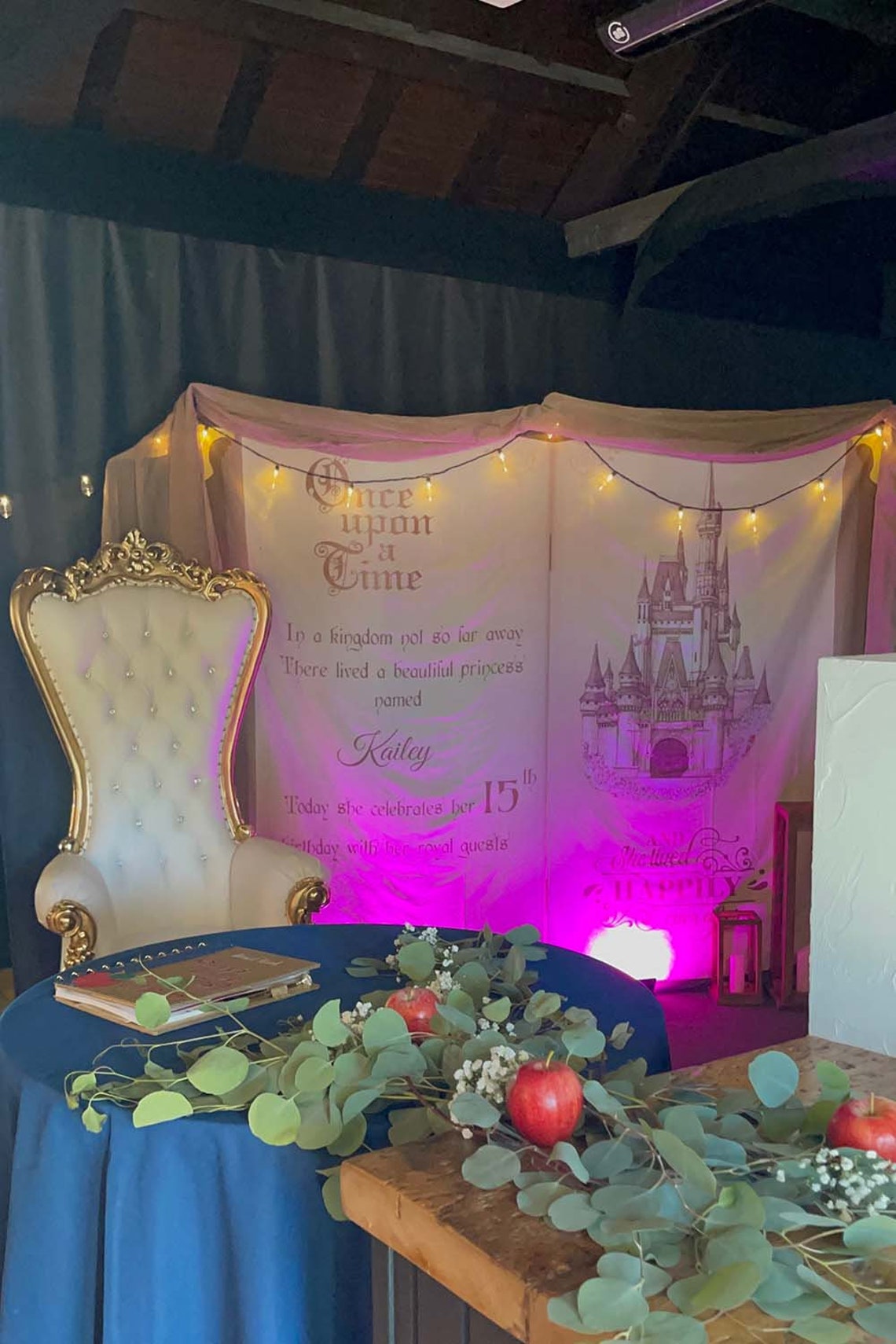 Personalized Enchanted Birthday Backdrop Enchanted Themed Party ...