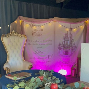 Personalized Enchanted Birthday Backdrop Enchanted Themed Party ...