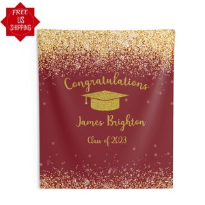 Graduation Party Backdrop Color Match School Colors Class of 2023 ...
