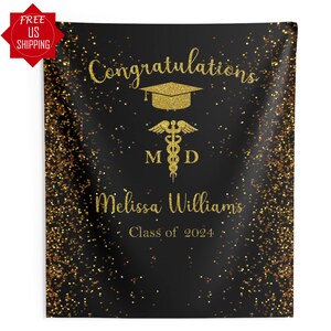 MD Doctor of Medicine Graduation Backdrop Medical School Grad ...