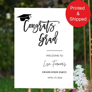 Congrats Grad Welcome Sign Custom School Colors Graduation Party ...