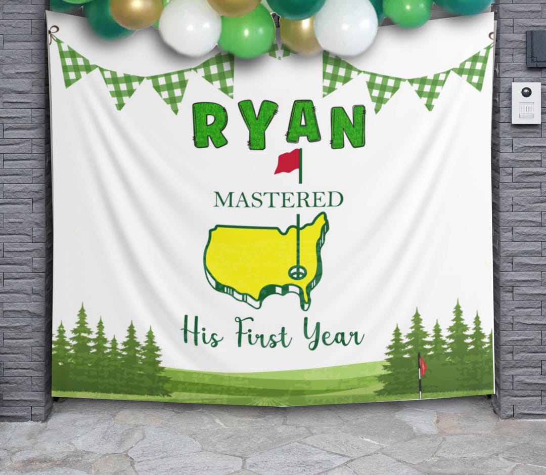 First Birthday Party Decor Golf First Birthday Banner Mastered 1st Year ...