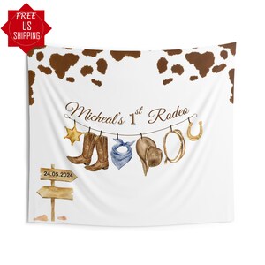 My First Rodeo Backdrop Cowboy 1st Birthday Banner Wild West Decoration ...