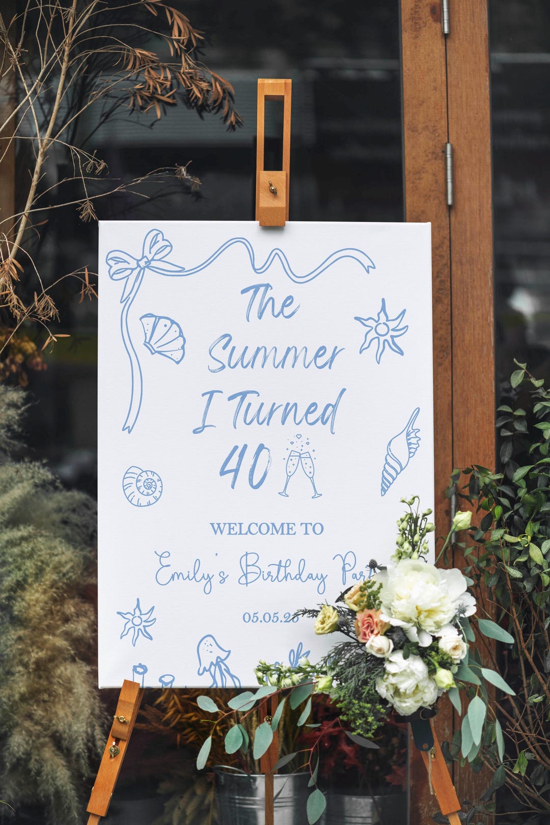 Printed Summer Birthday Welcome Sign the Summer I Turned 40th Foamboard ...