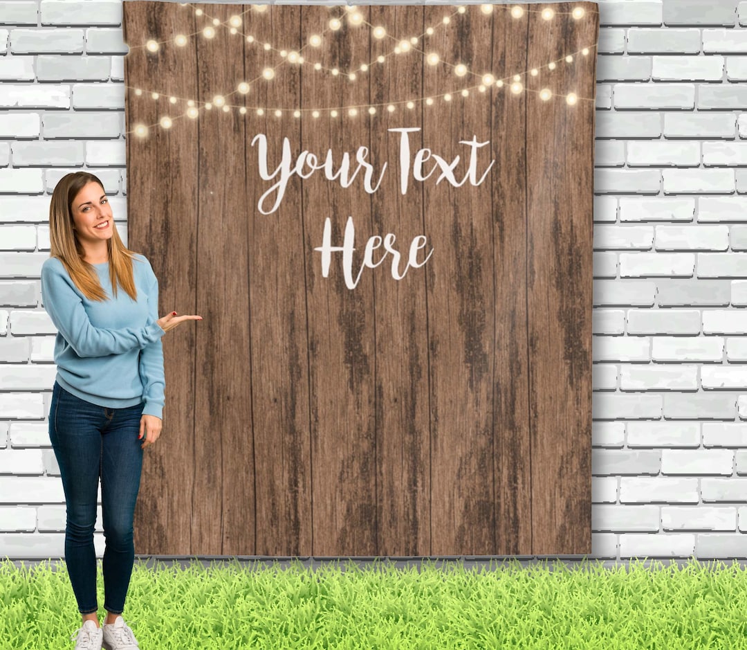 Personalized Rustic Backdrop Custom Birthday Party Baby Shower Banner ...