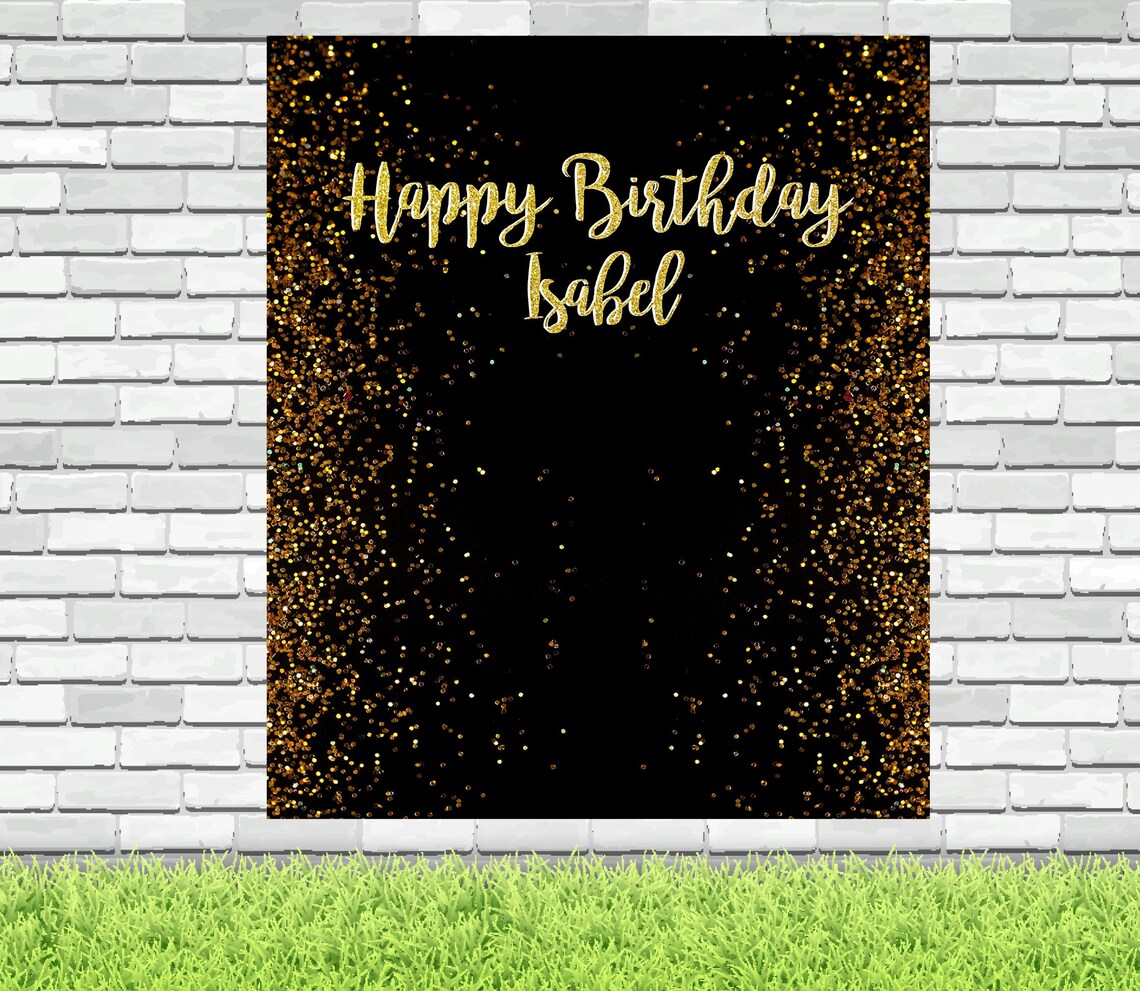 Personalized Happy Birthday Banner, 70th Birthday Backdrop, Custom ...