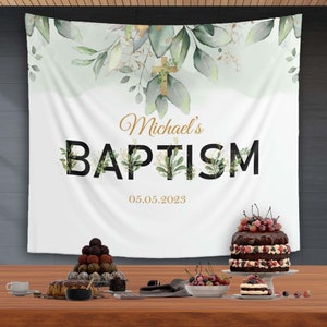 Baptism Decorations, Baptism Backdrop, First Holy Communion, Baptism ...