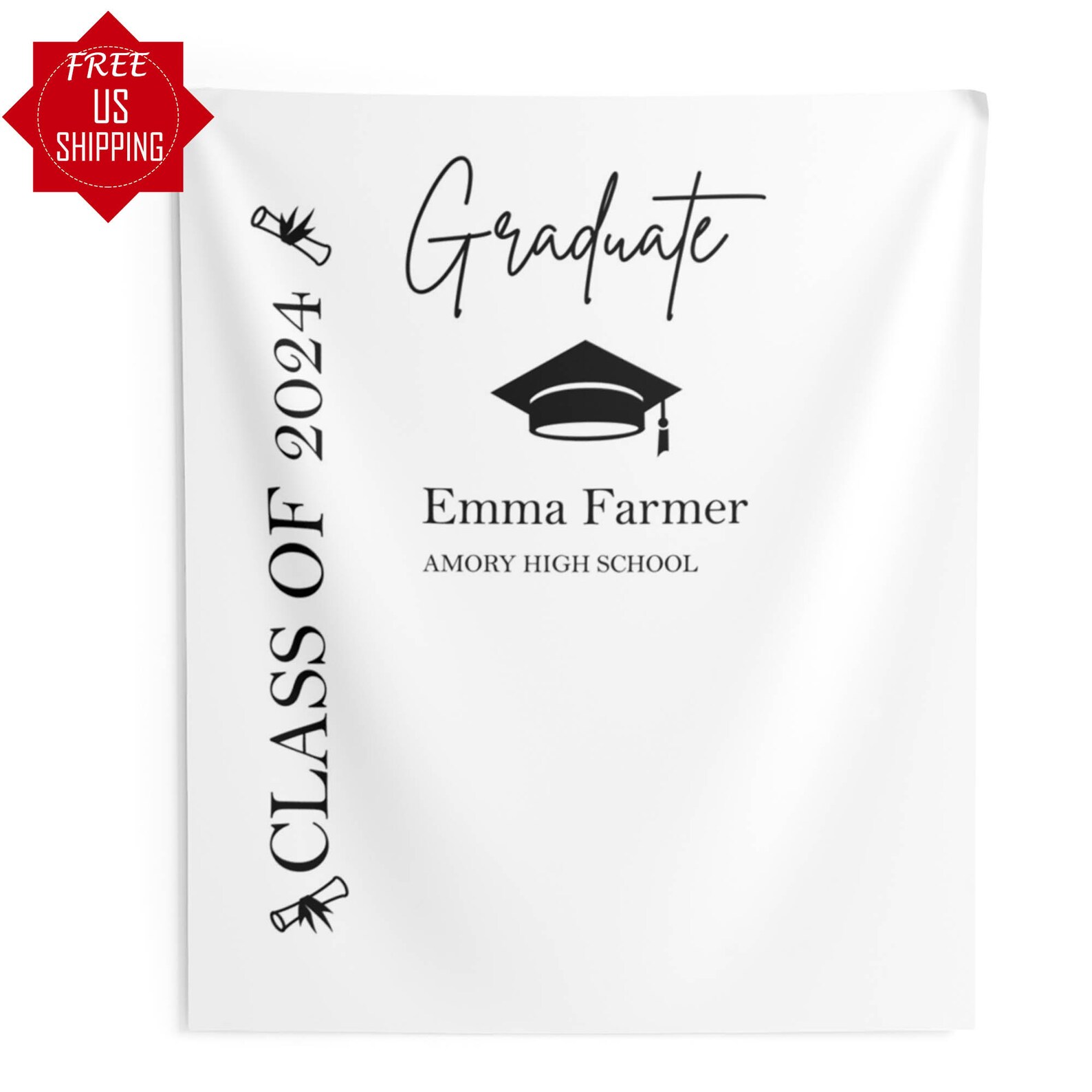 Graduate Backdrop Minimalist Class of 2025 Graduation Decor ...